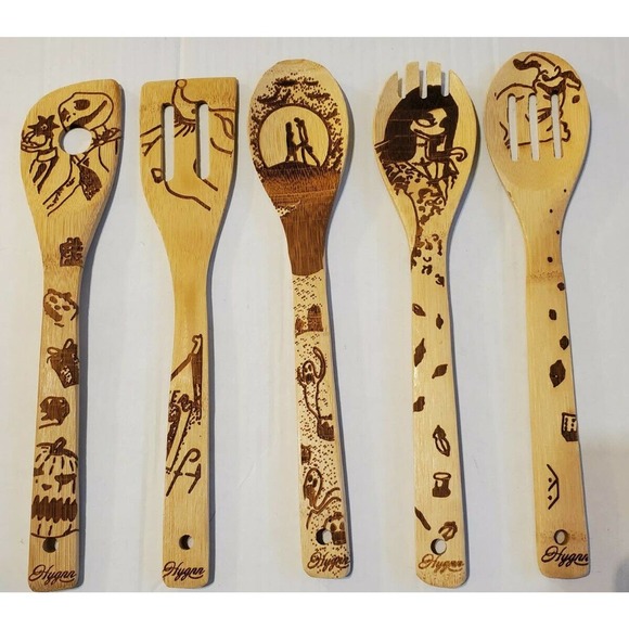 Hygnn | Kitchen | Nightmare Before Christmas Bamboo Cooking Utensil 5 ...